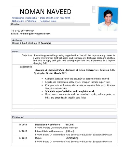 Bio Data-122222 | PDF