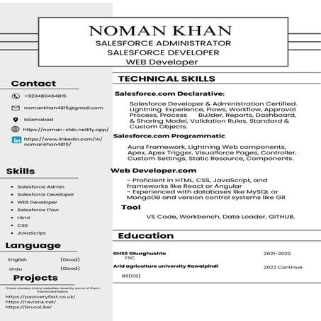 Noman Khan Sfdc Salesforce Administrator and Developer | PDF
