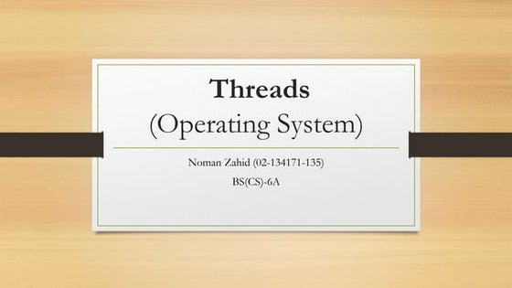 Threads (operating System) | PPTX