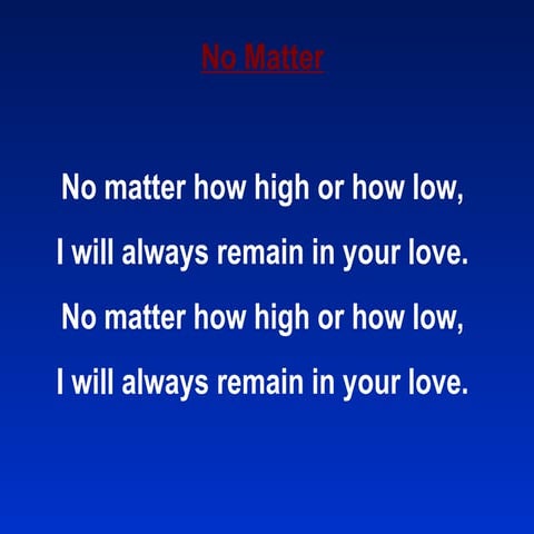 No Matter | PPT