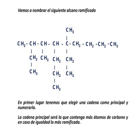 Nomenclatura de un alcano ramificado 1 | PPTX