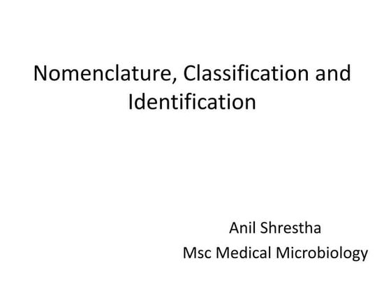 Microbial taxonomy and classification system | PPT