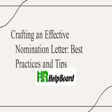 Nomination Letter , Recognition Nomination Sample | PPTX