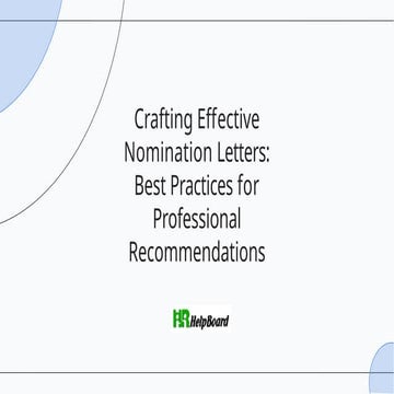Nomination Letter, Nomination Letter Sample | PPTX