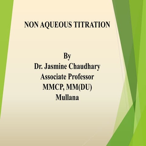 Non aqueous titration | PPTX