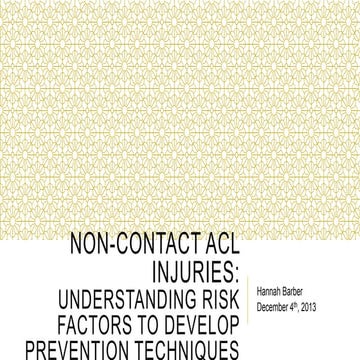 Non contact acl injuries | PPTX
