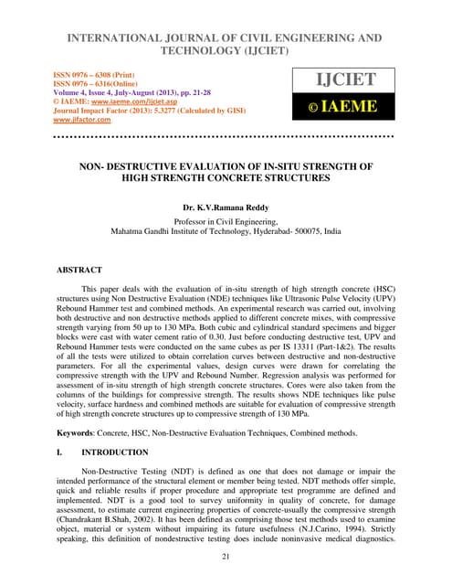 Non-Destructive testing - Report | DOCX | Civil Engineering Industry ...