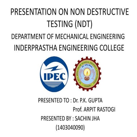 Non destructive testing | PPT
