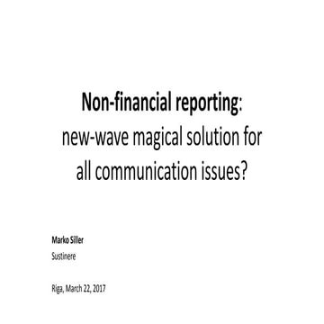 Non-financial reporting: new-wave magical solution for all ...