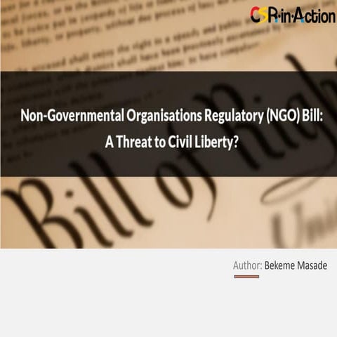 NON-GOVERNMENTAL ORGANISATIONS REGULATORY BILL: A threat to Civil ...