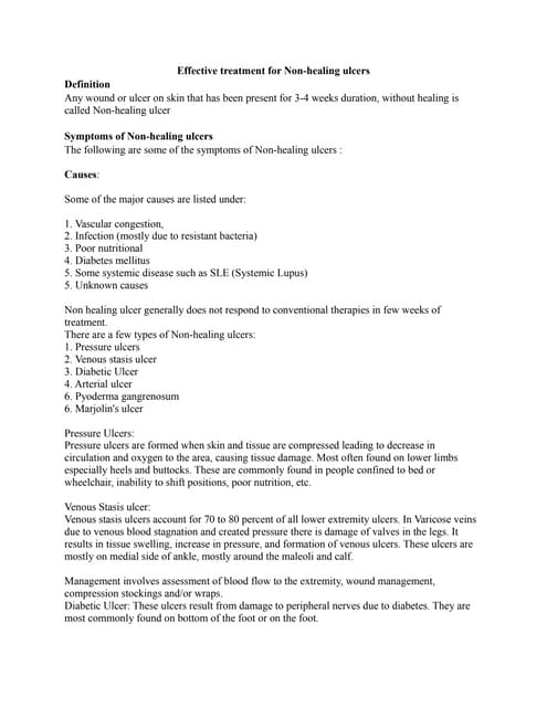 The Development Of A Venous Leg Ulcer Stages And Treatment | PDF | Skin ...