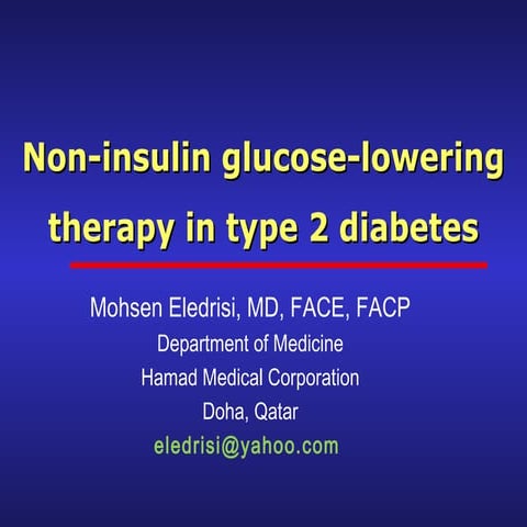 Non insulin glucose-lowering therapy in type 2 DM | PPT