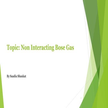 Non interacting Bose gas | PPT