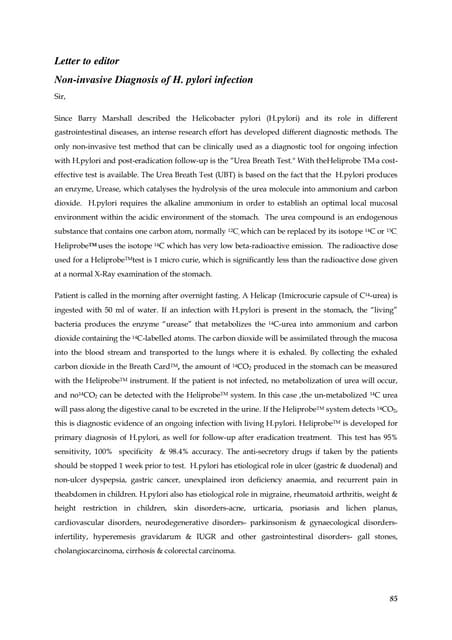 Effect of H2R blocker on Urea breath test | PPTX | Digestive Disorders ...