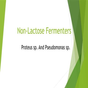 MBBS Presentation of Non-lactose fermenting bacteria | PPTX