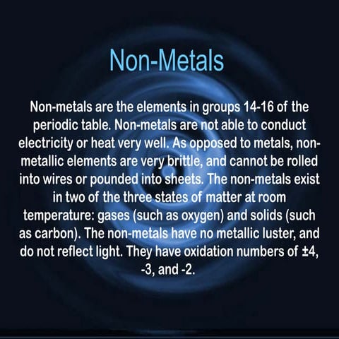 Non metals | PPT