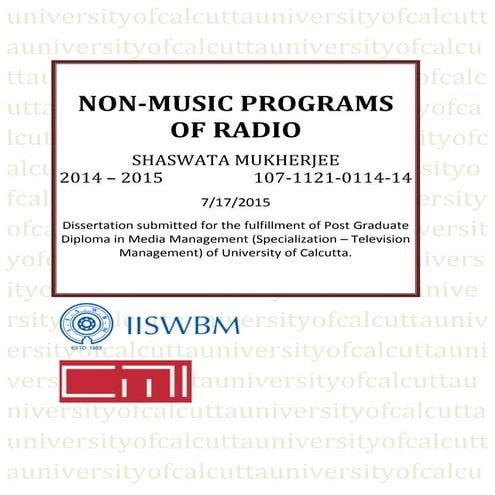 'Presentation on History of Radio In India | PPTX
