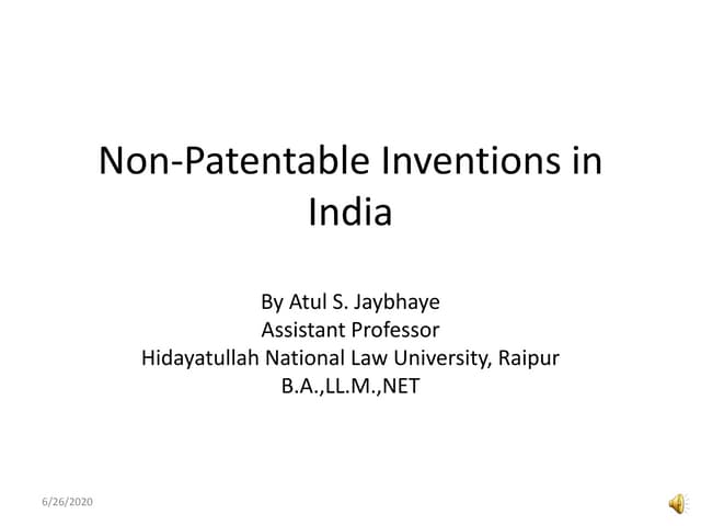 Patentable and Non-Patentable inventions.pptx