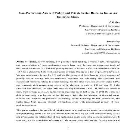 Non-Performing paper on business ideas of | PDF | Business Banking ...