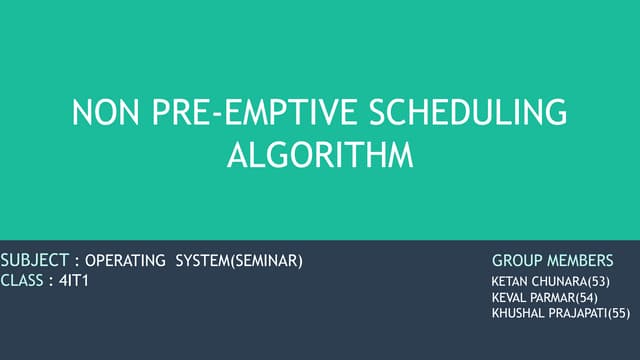 Non Preemptivescheduling Operating System Ppt