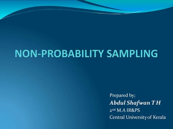 Non probability sampling | PPTX | Science