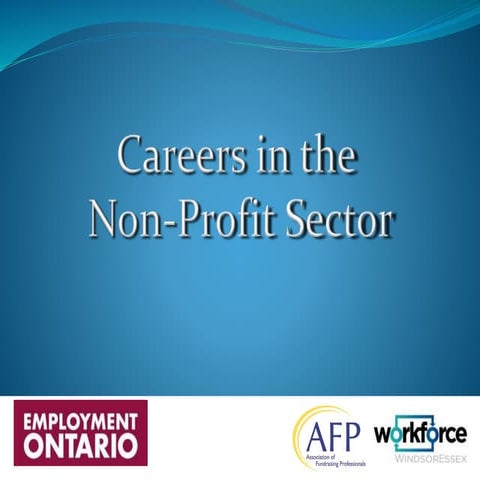 Careers in the Non-Profit Sector | PPT