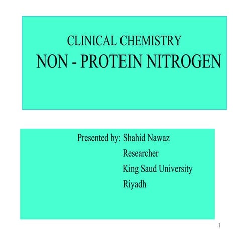Non protein nitrogen | PPT