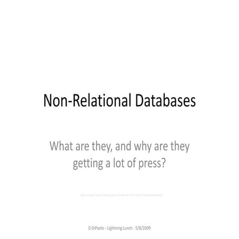 Non Relational Databases | PPT