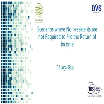 When non-residents are not required to file tax returns for income ...