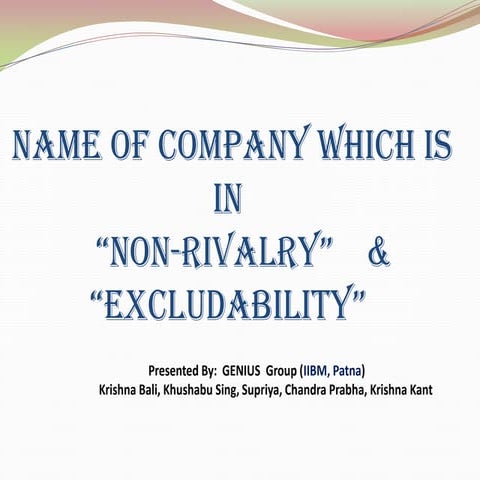 Non rivalry & excludability | PPT