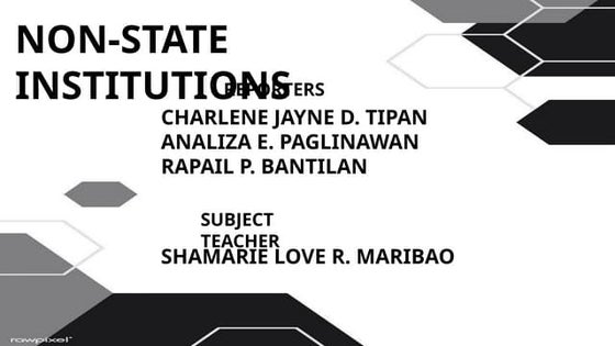 Module 2. lesson 4: THE NON-STATE INSTITUTIONS | PPT