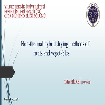 Non thermalh ybrid drying of fruits and vegetables | PPTX