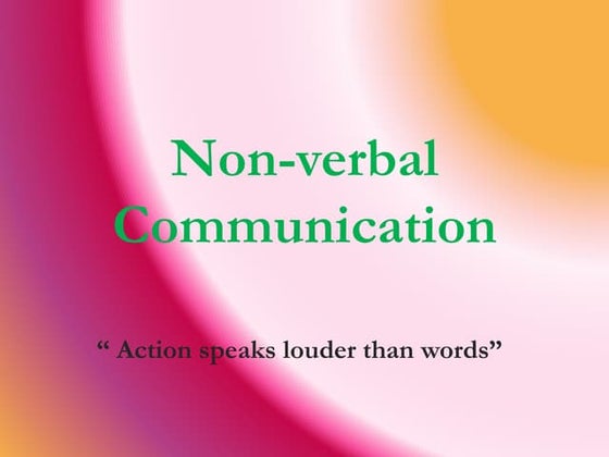 Non verbal communication | PPT