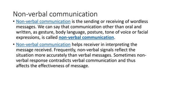 non verbal communications types and daily uses of non verbal communication | PPT