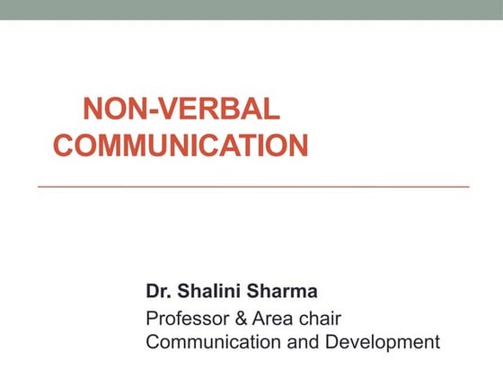 NON VERBAL COMMUNICATION.pptx | Technology & Computing