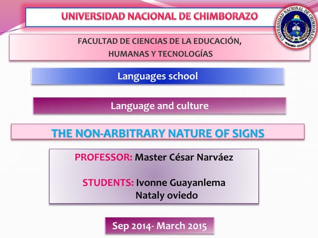 Non arbitrary nature of signs | PPT Non arbitrary nature of signs | PPT
