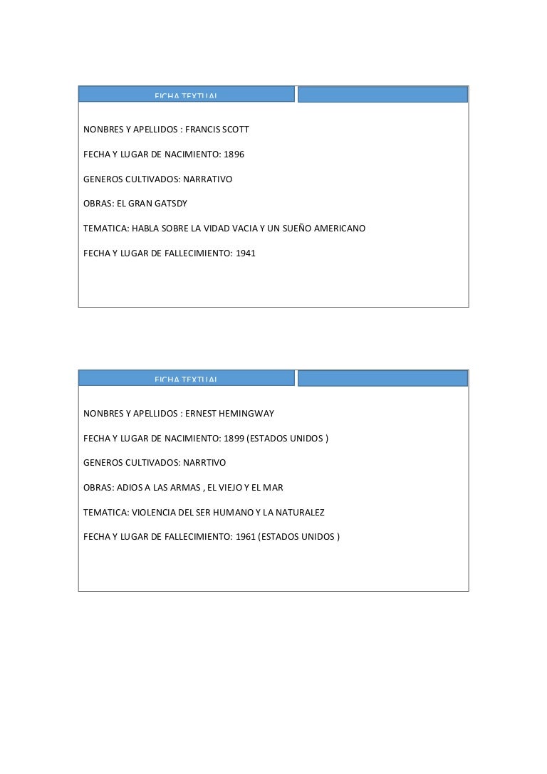 Ejemplos De Fichas Textuales