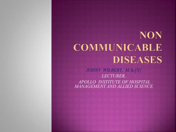 Non communicable diseases | PPTX | Eye and Vision Conditions | Diseases ...