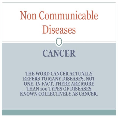 Non Communicable Diseases Cancer
