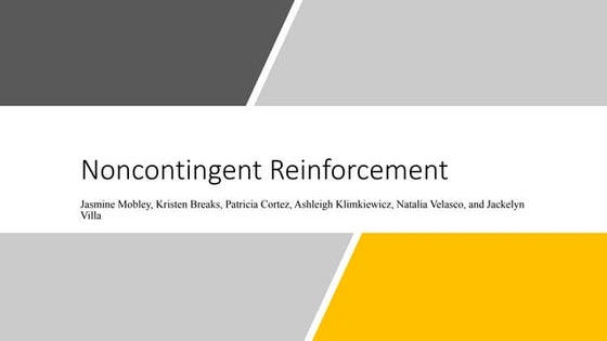 Noncontingent Reinforcement | PDF