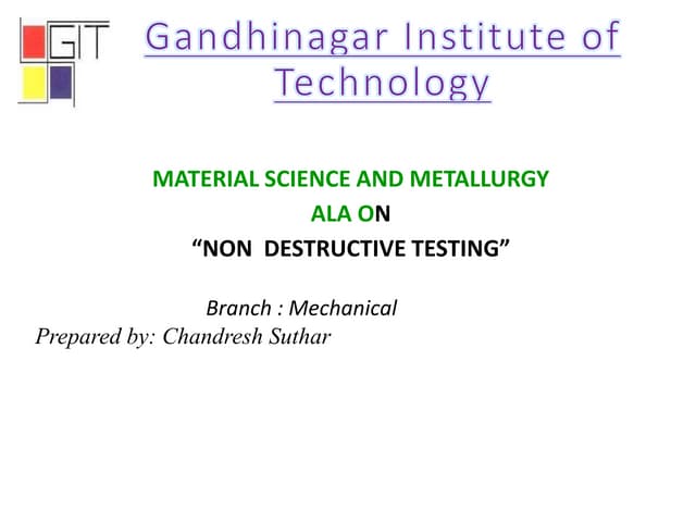 Non Destructive Testing Ppt Ppt