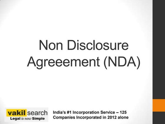 Non disclosure agreement | PPT
