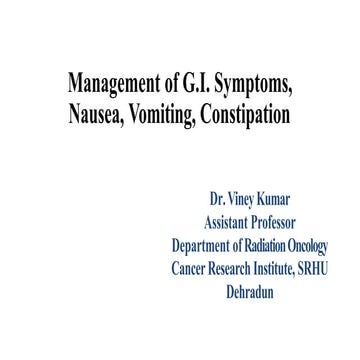 chemotherapy induced Nausea and Vomiting | PPTX