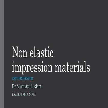 Non elastic impression materials | PPTX