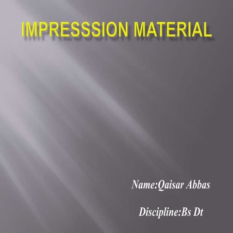 Non elastic impresssion material | PPTX