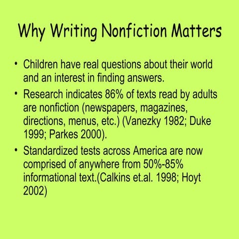 Nonfiction Writing Slideshow Draft | PPT