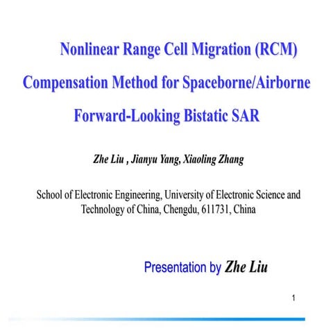 Nonlinear Range Cell Migration (RCM) Compensation Method for ...