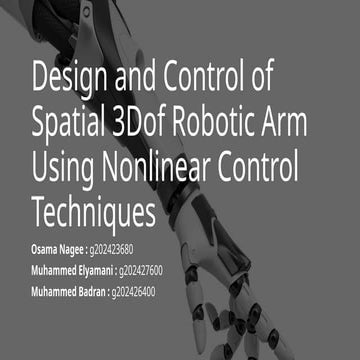 Feedback linearization for three dof robotic arm | PPTX