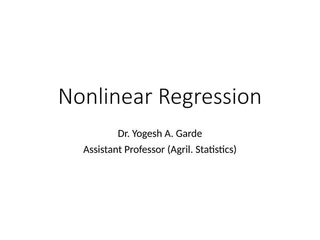 Basics of Non linear Regression analysis | PPT Basics of Non linear Regression analysis | PPT