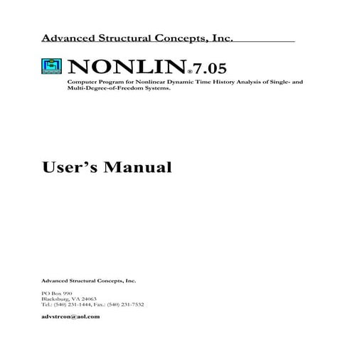 Nonlin users manual | PDF